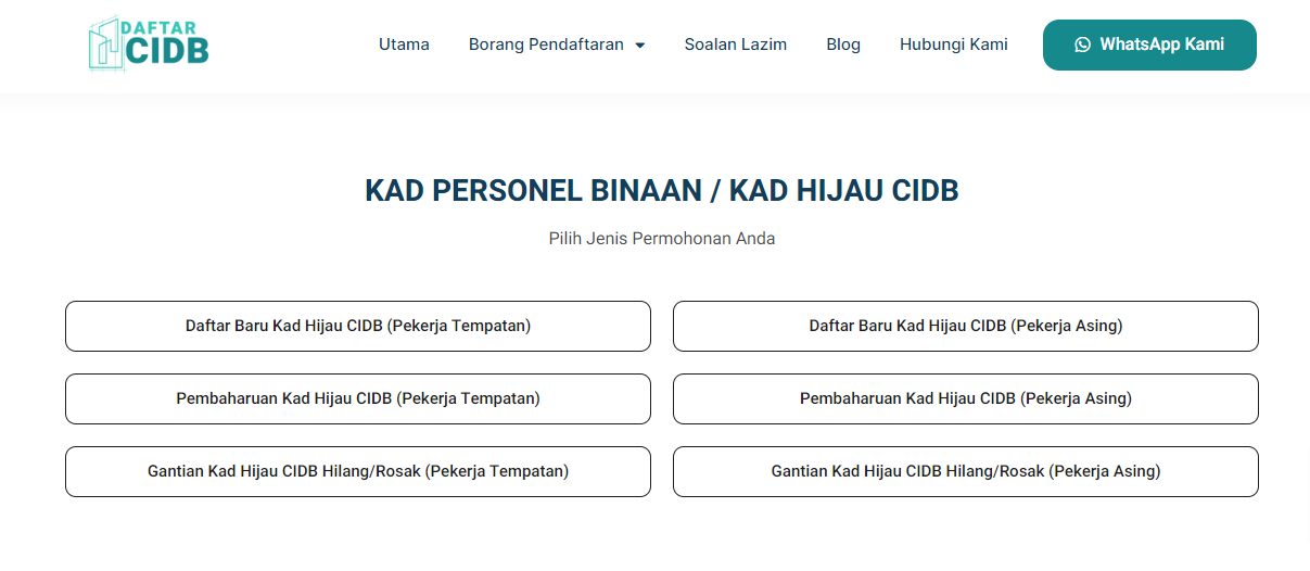 Cara Daftar CIDB Online - DaftarCIDB